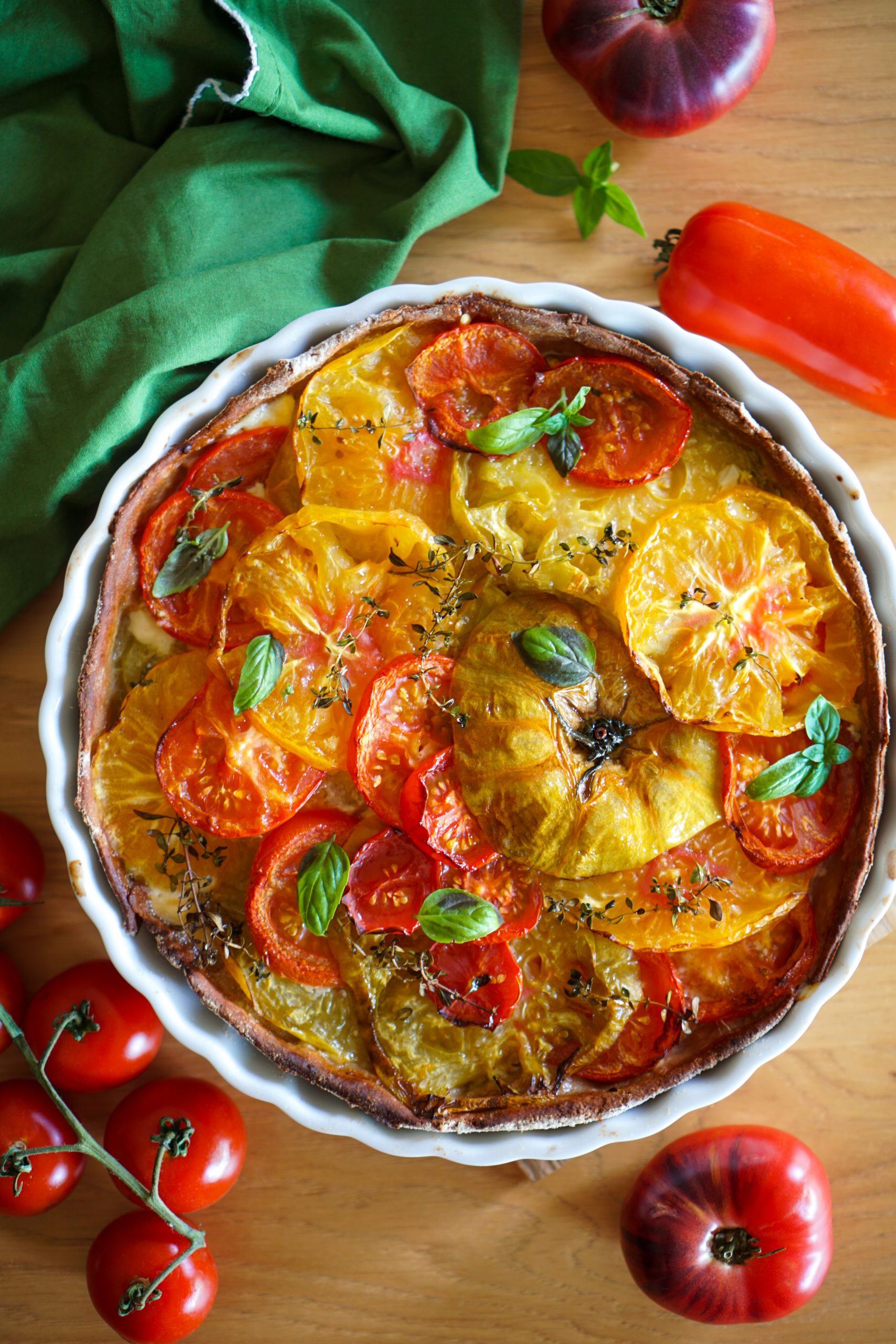 Tarte de tomates au chèvre - Caviar & Champagne